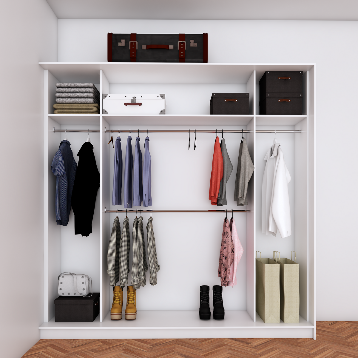 Customizable Stand Alone Sliding Door Wardrobe #2 | Hinged Doors – My Robes